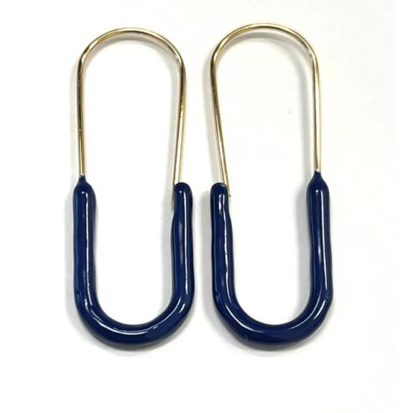 CARYN LAWN | Jewelry | New Caryn Lawn Paperclip Earrings In Navy | Poshmark